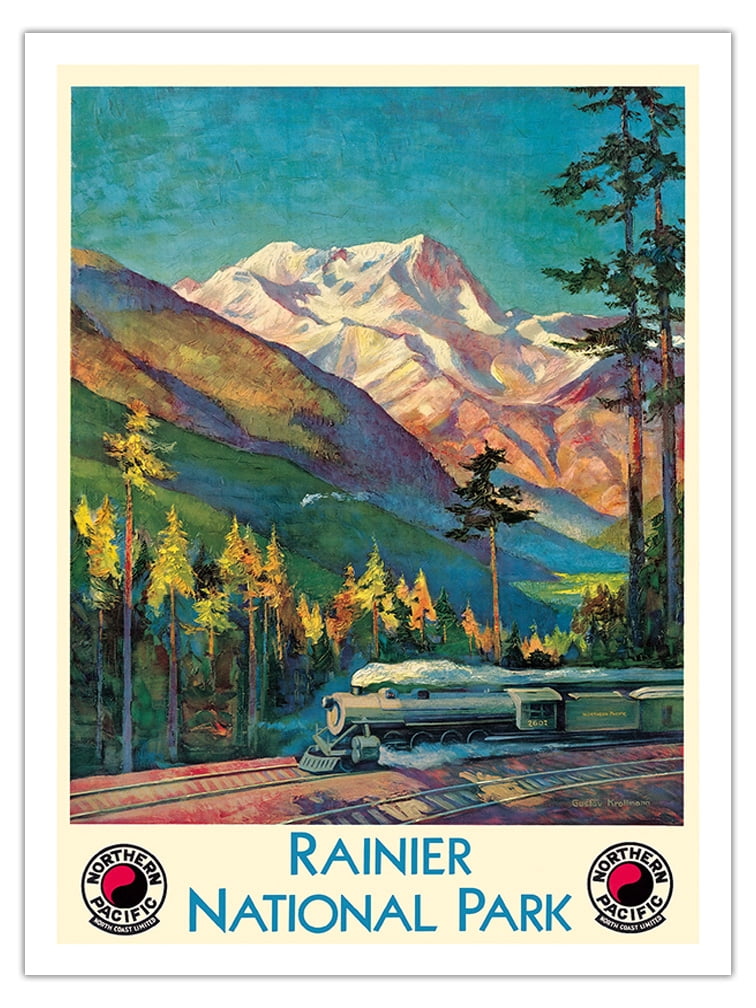 Rainier National Park - Stampede Pass Washington USA - Vintage Railroad ...