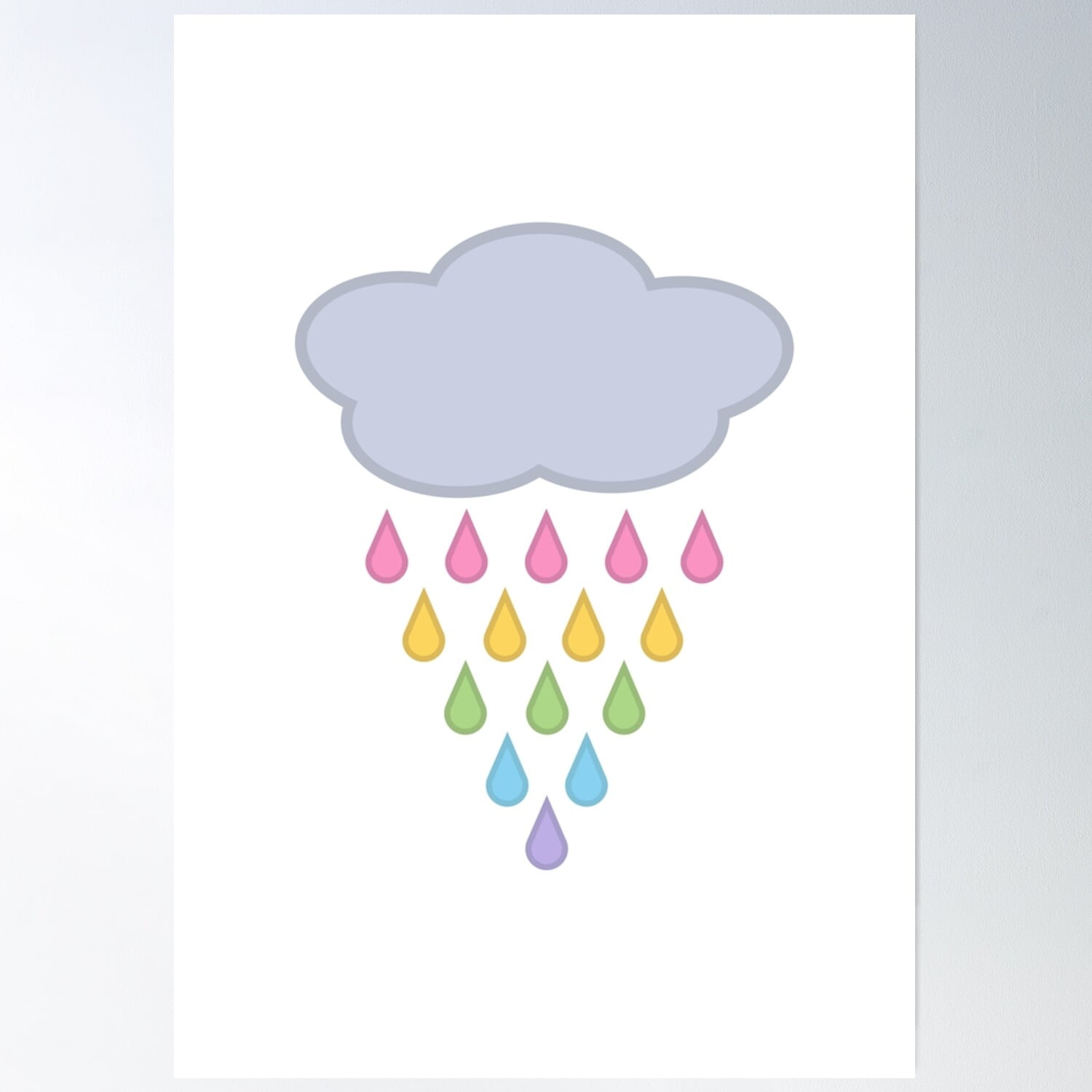 Raining Rainbow Rain Cloud Poster Wall Art, Modern Wall Decor, 8x12 ...