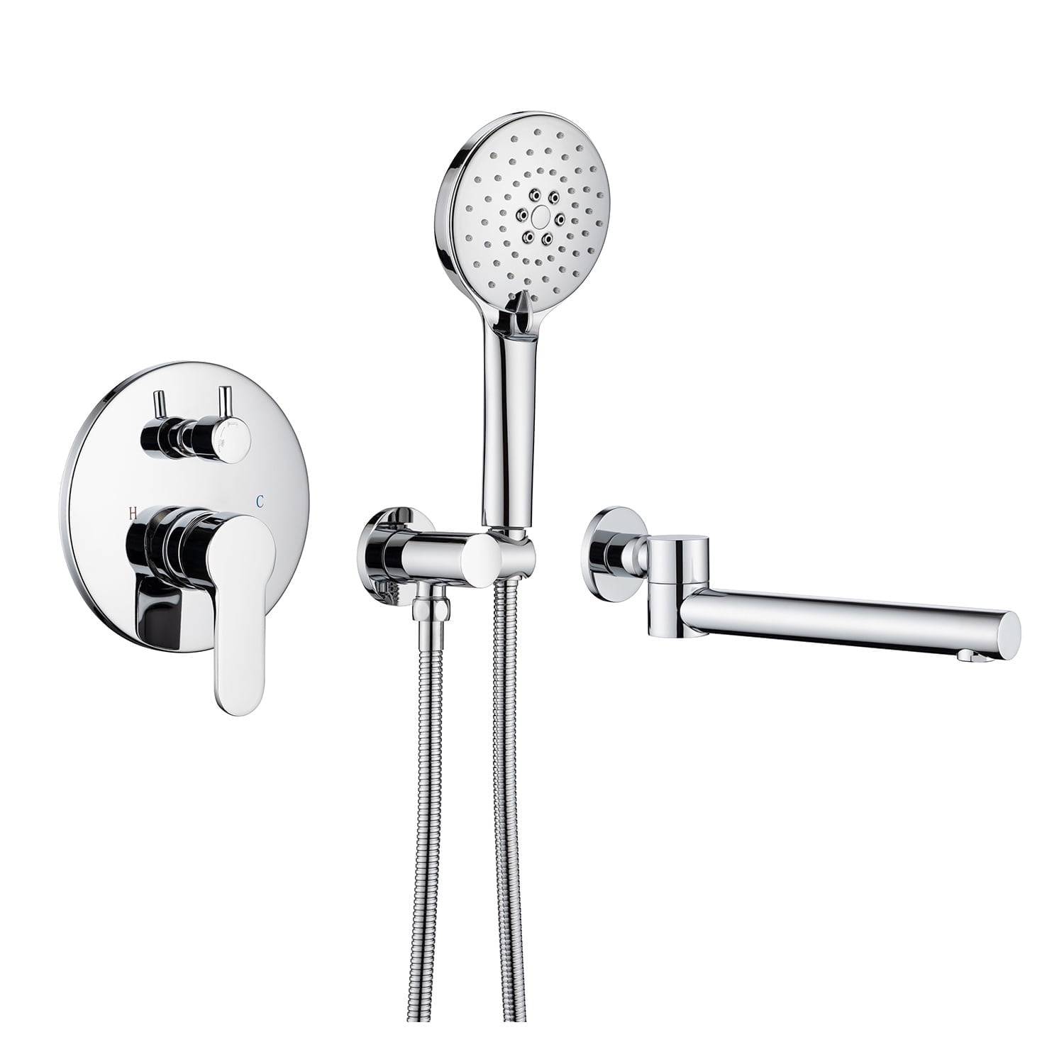 Rainlex One-Handle 1-Spray Setting Polished Chrome Bathtub Shower ...