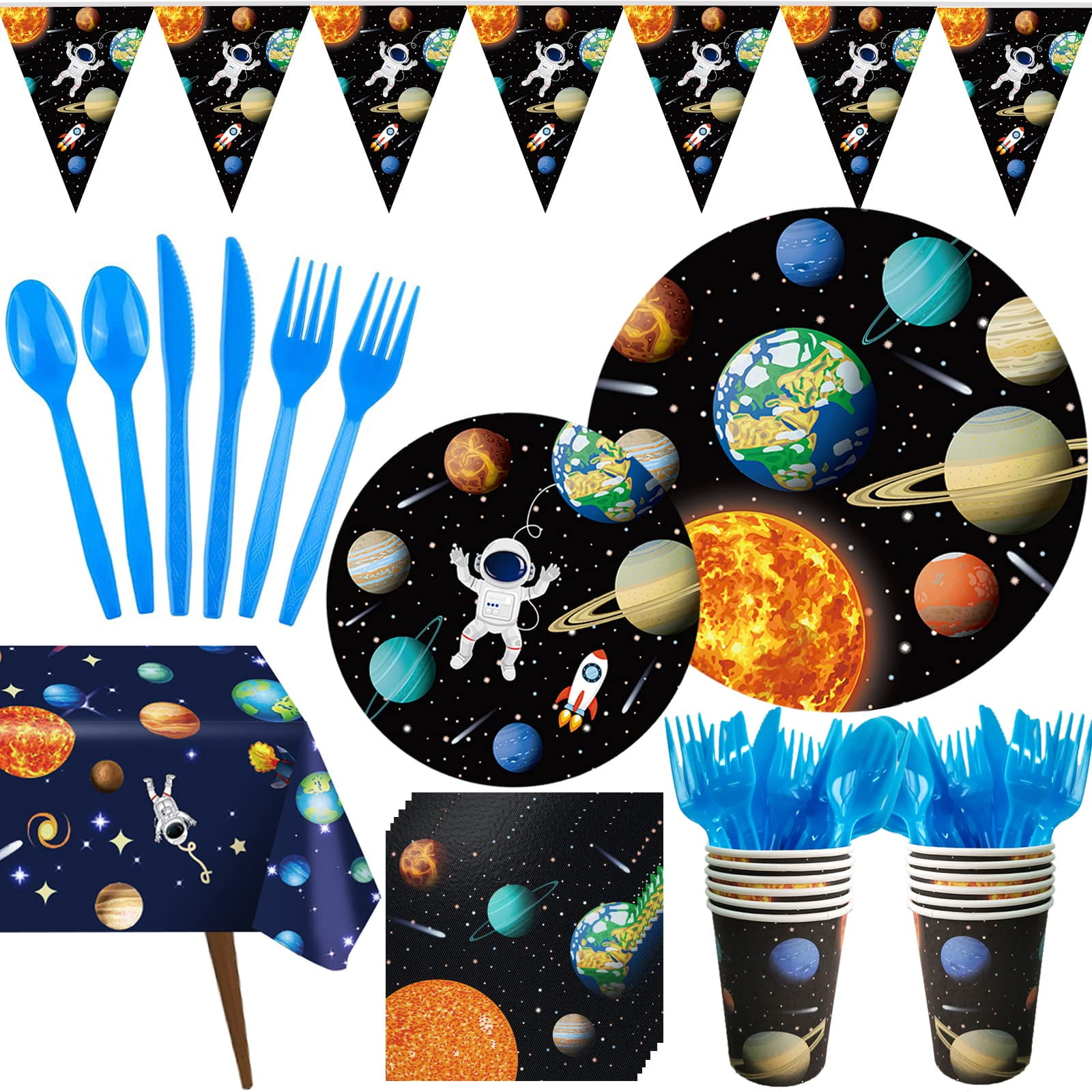 Rainmae Outer Space Party CI30 Supplies, Space Party Set, Dinner Cake ...
