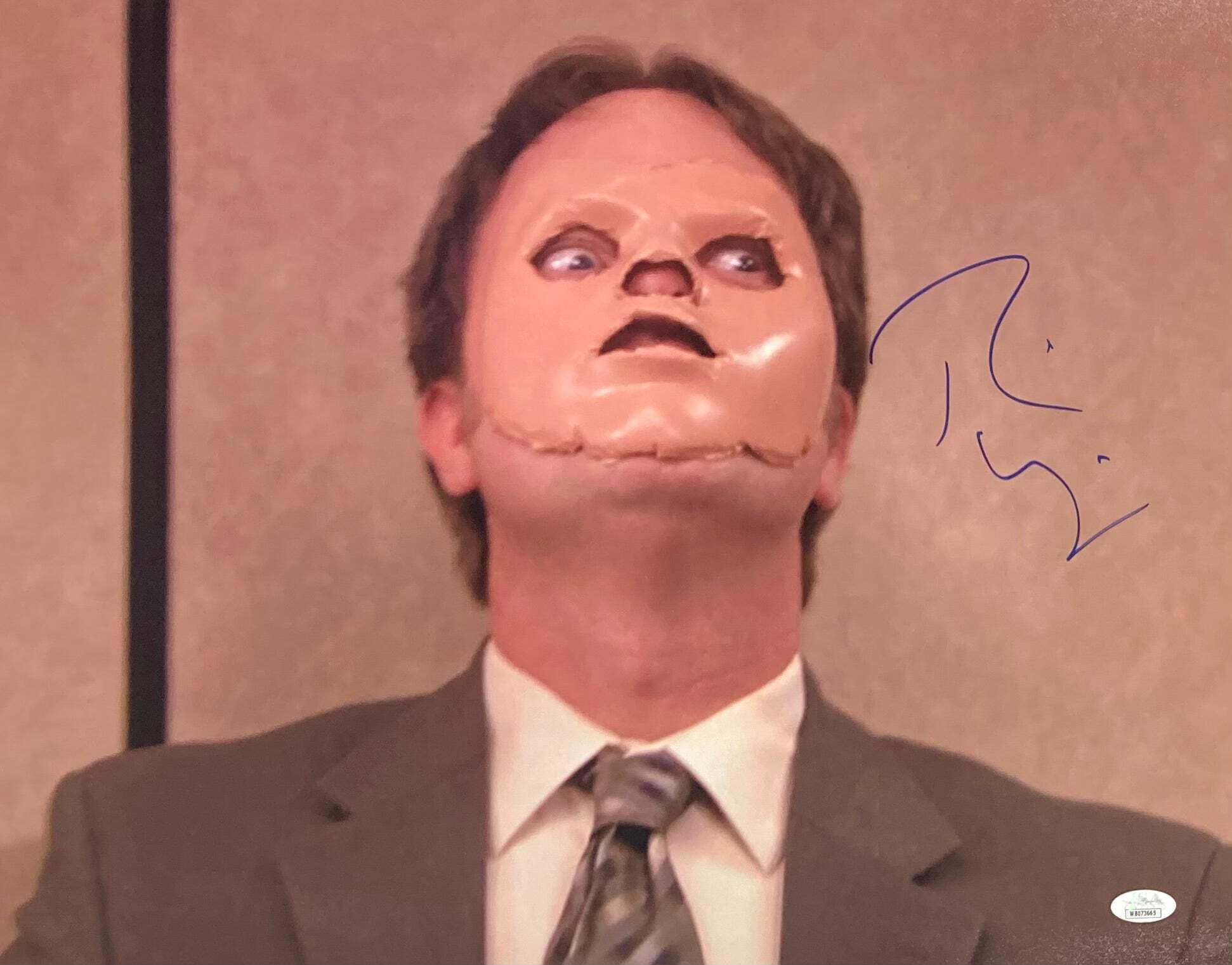 Rainn Wilson Signed 16x20 The Office Dwight Schrute CPR Dummy Face ...