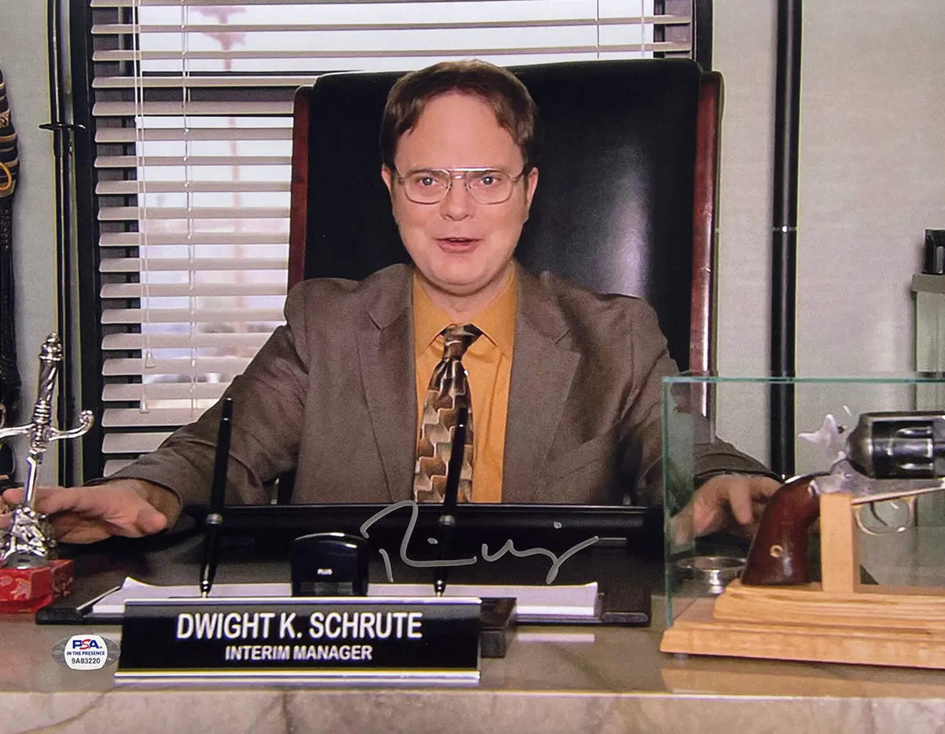 Rainn Wilson Signed The Office 11x14 Dwight Schrute Interim Mgr Photo ...