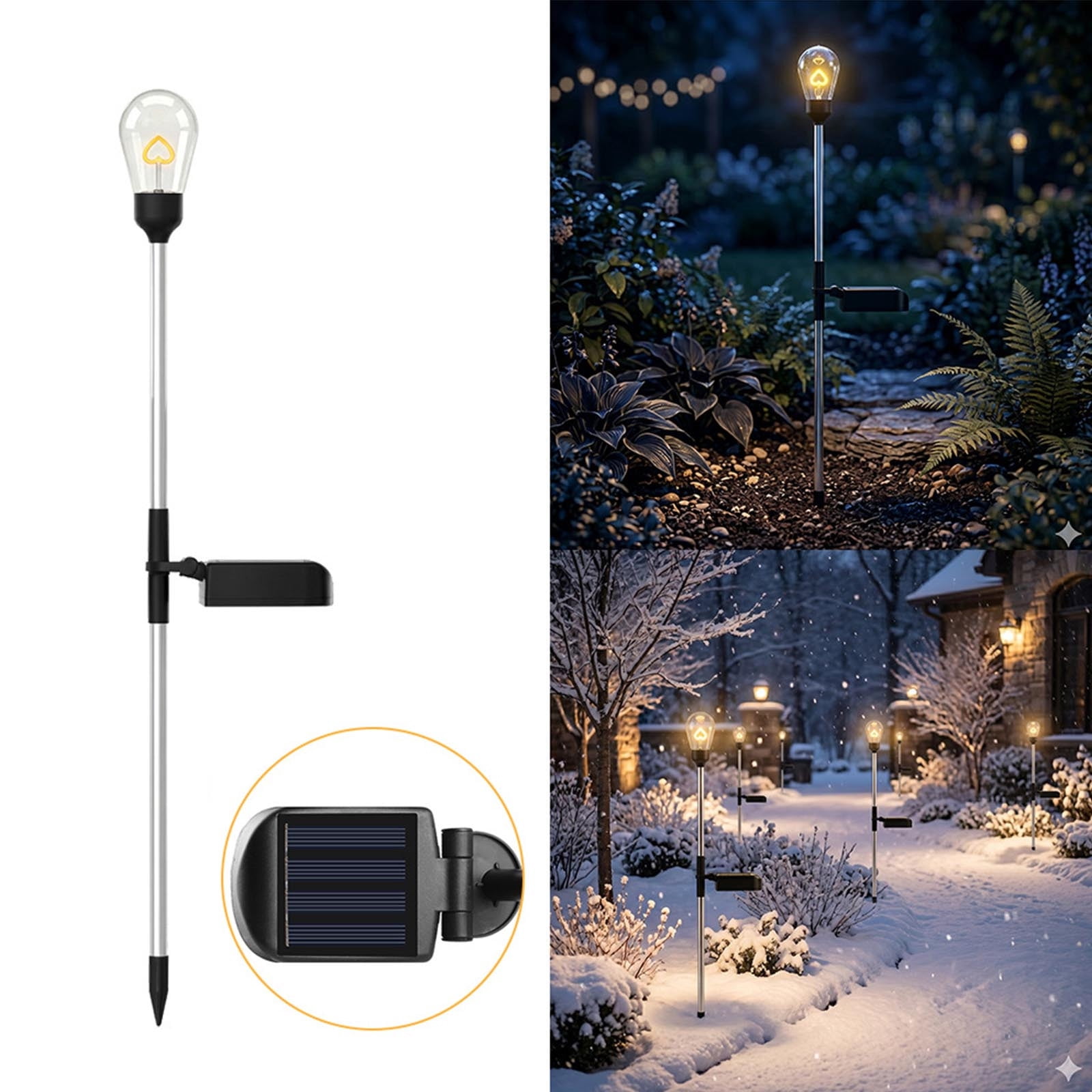 Rainproof Solar Filament Ground Plug Light,Energy Saving Lawn Lamp,Warm ...