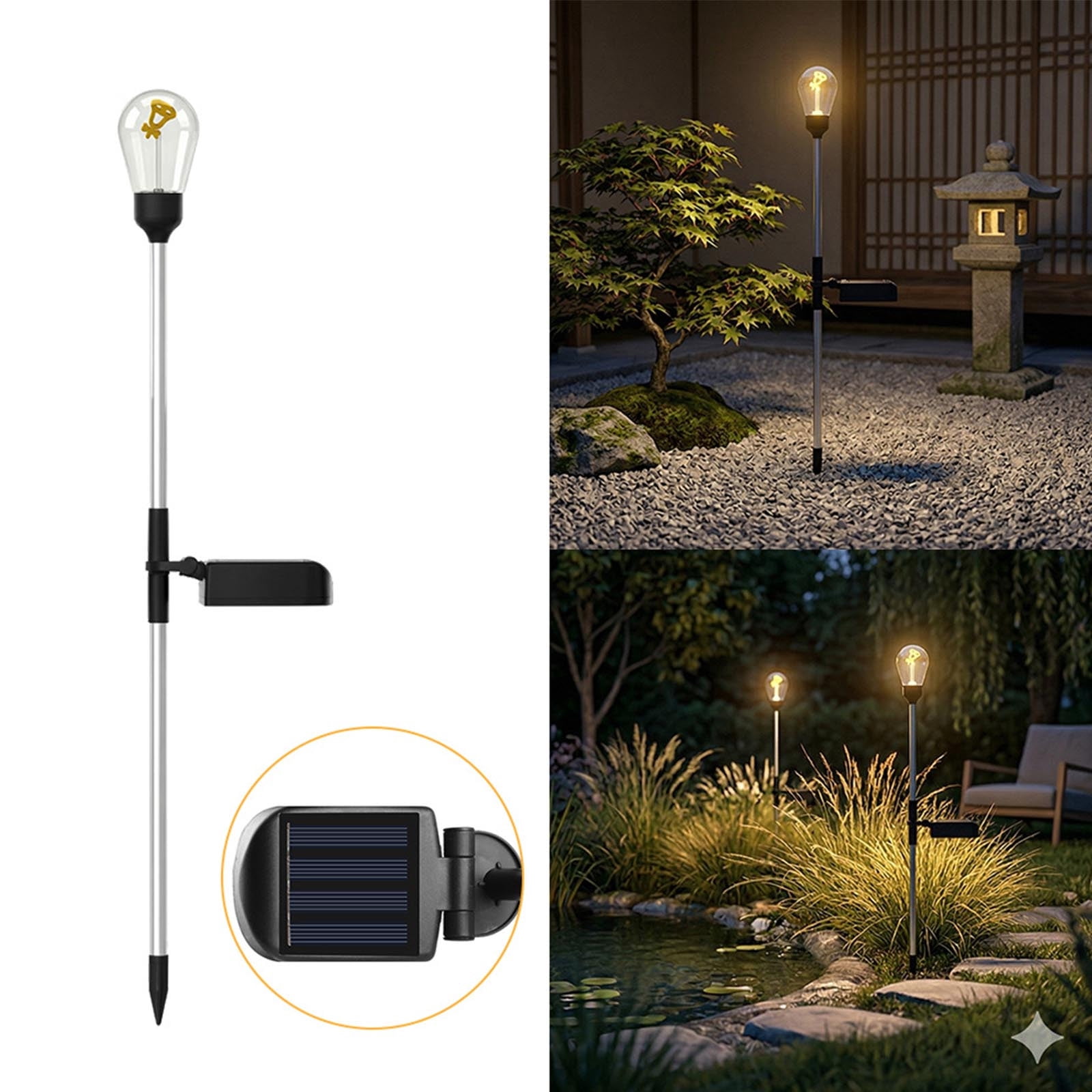 Rainproof Solar Filament Ground Plug Light,Energy Saving Lawn Lamp,Warm ...