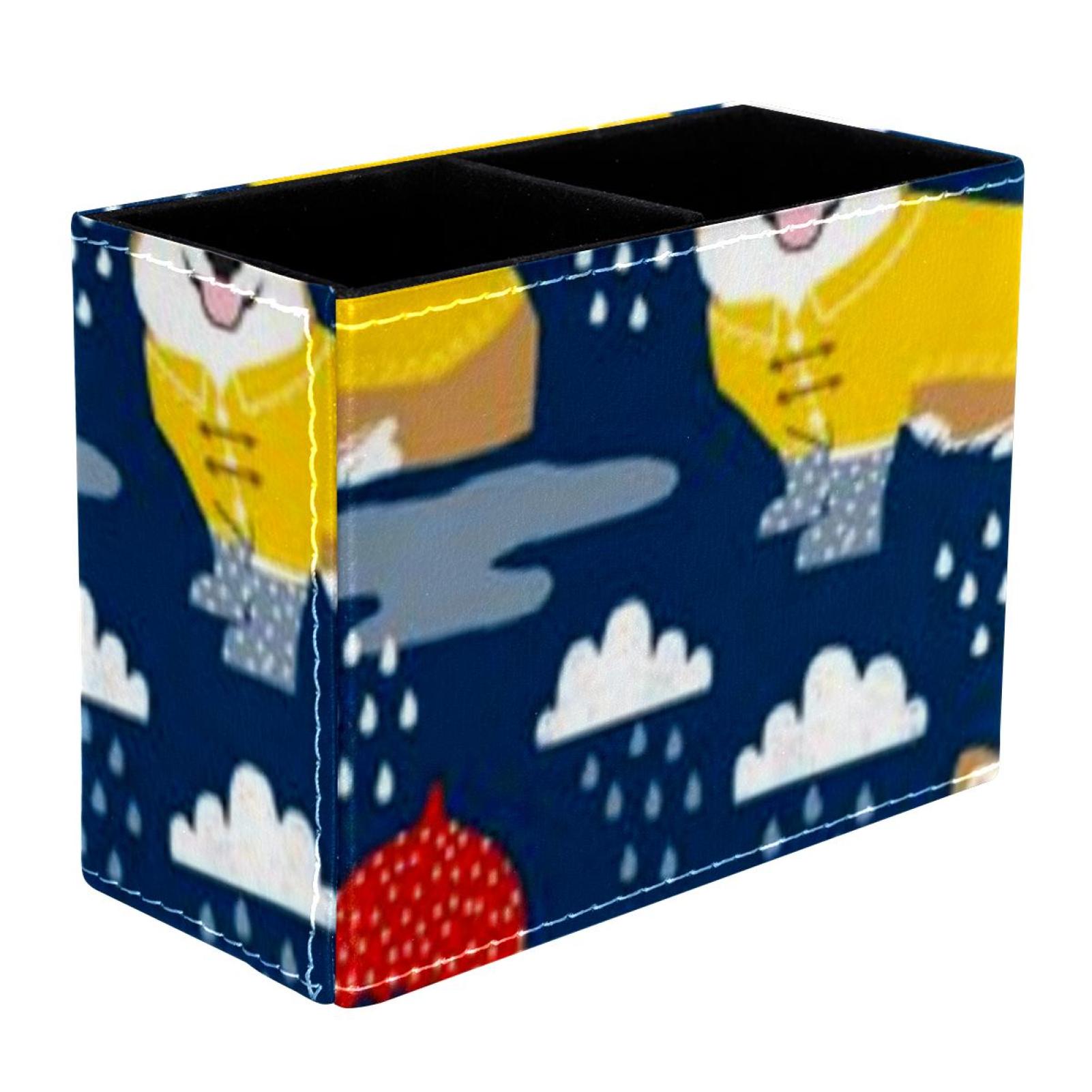 Rains Cute Corgi Pattern PVC Leather Brush Holder and Pen Organizer ...