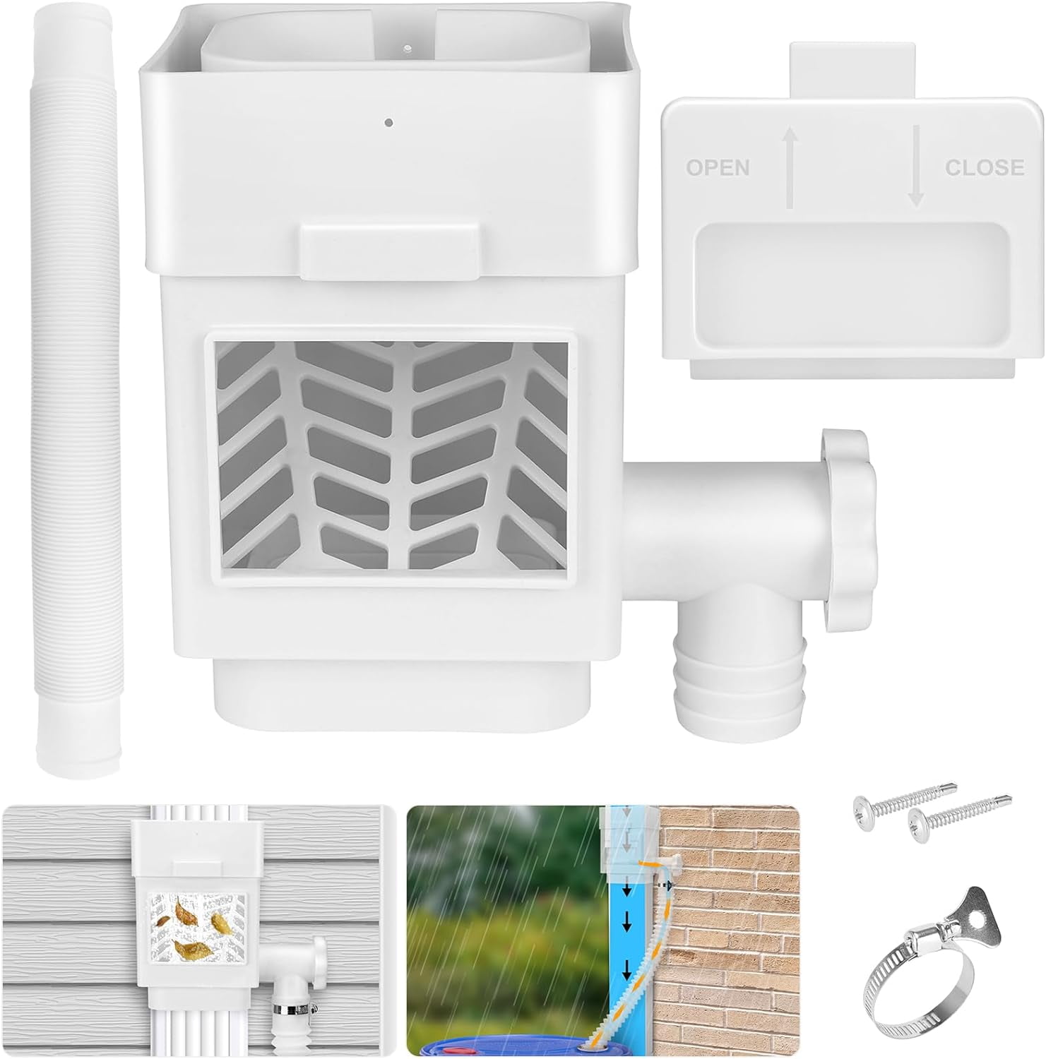 Rainwater Collection System, Downspout Diverter Fits for 2"x 3" or 3"x ...