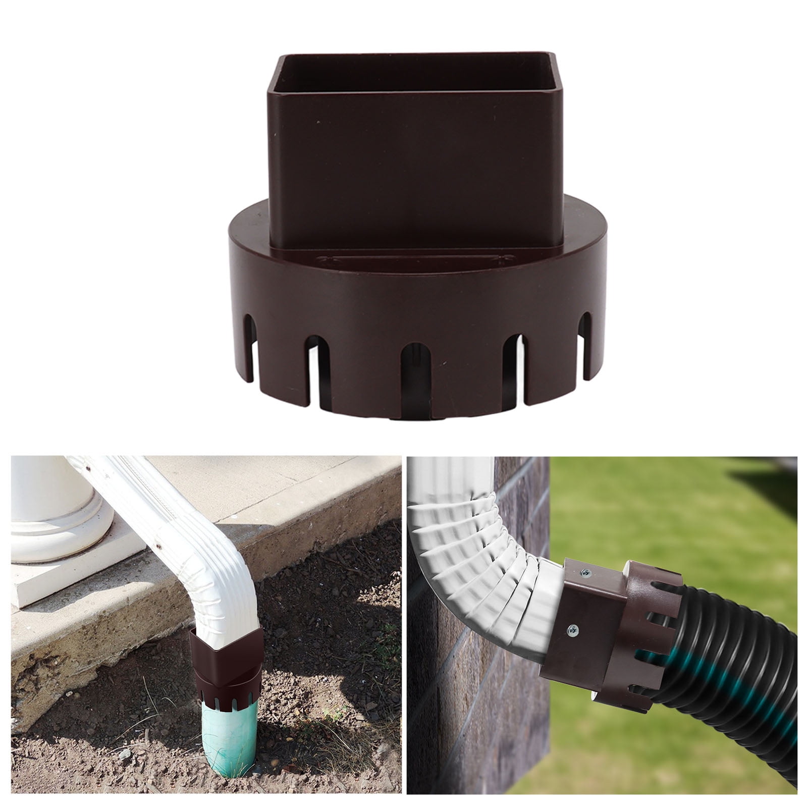 Rainwater Downspout Adapter, Durable Plastic Connector For Stable Drainage, Includes Screws ...