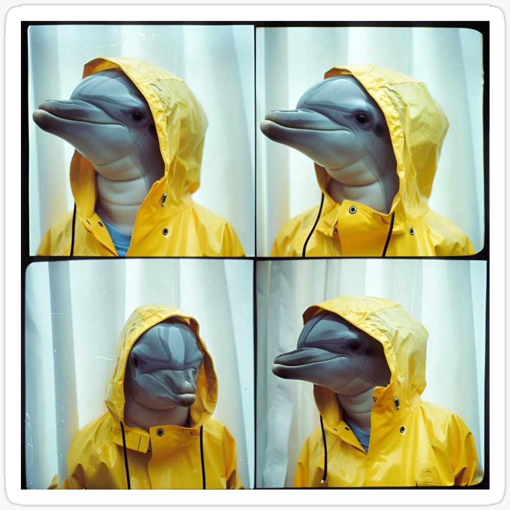 Rainy Day Dolphin Hilarious Animal Photo Booth Art For Dolphin Fans ...