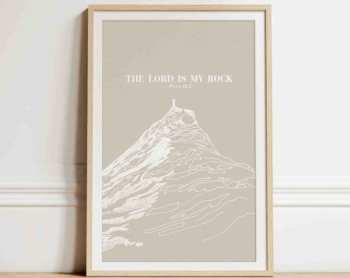 The Lord Is My Rock, Psalm 18:2 Christian Modern Bible Art, Bible Verse ...