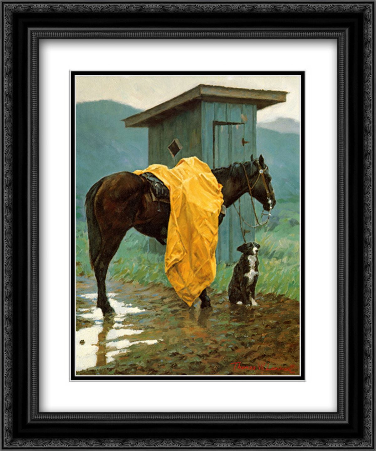 Rainy Days and Mondays 2x Matted 13x15 Black Ornate Framed Art Print by ...