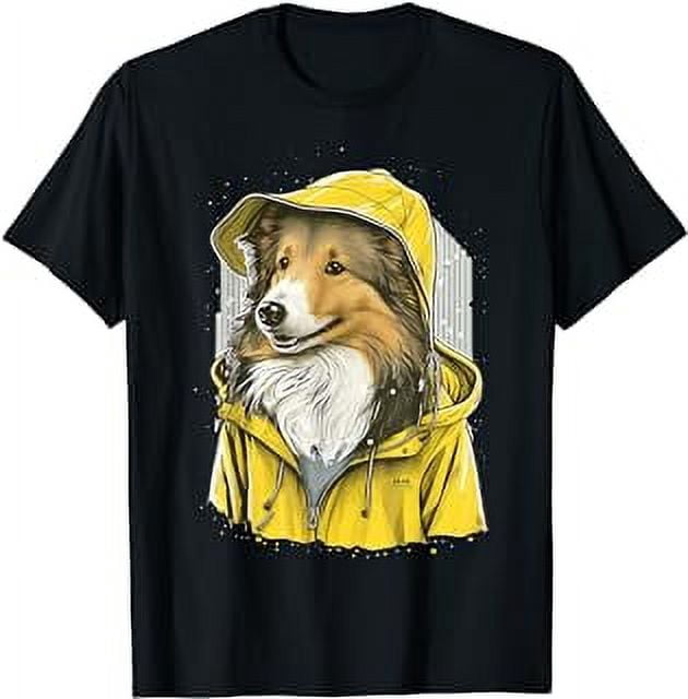 Rainy Shetland Sheepdog in a Sheltie Rain Cape T-Shirt - Walmart.com
