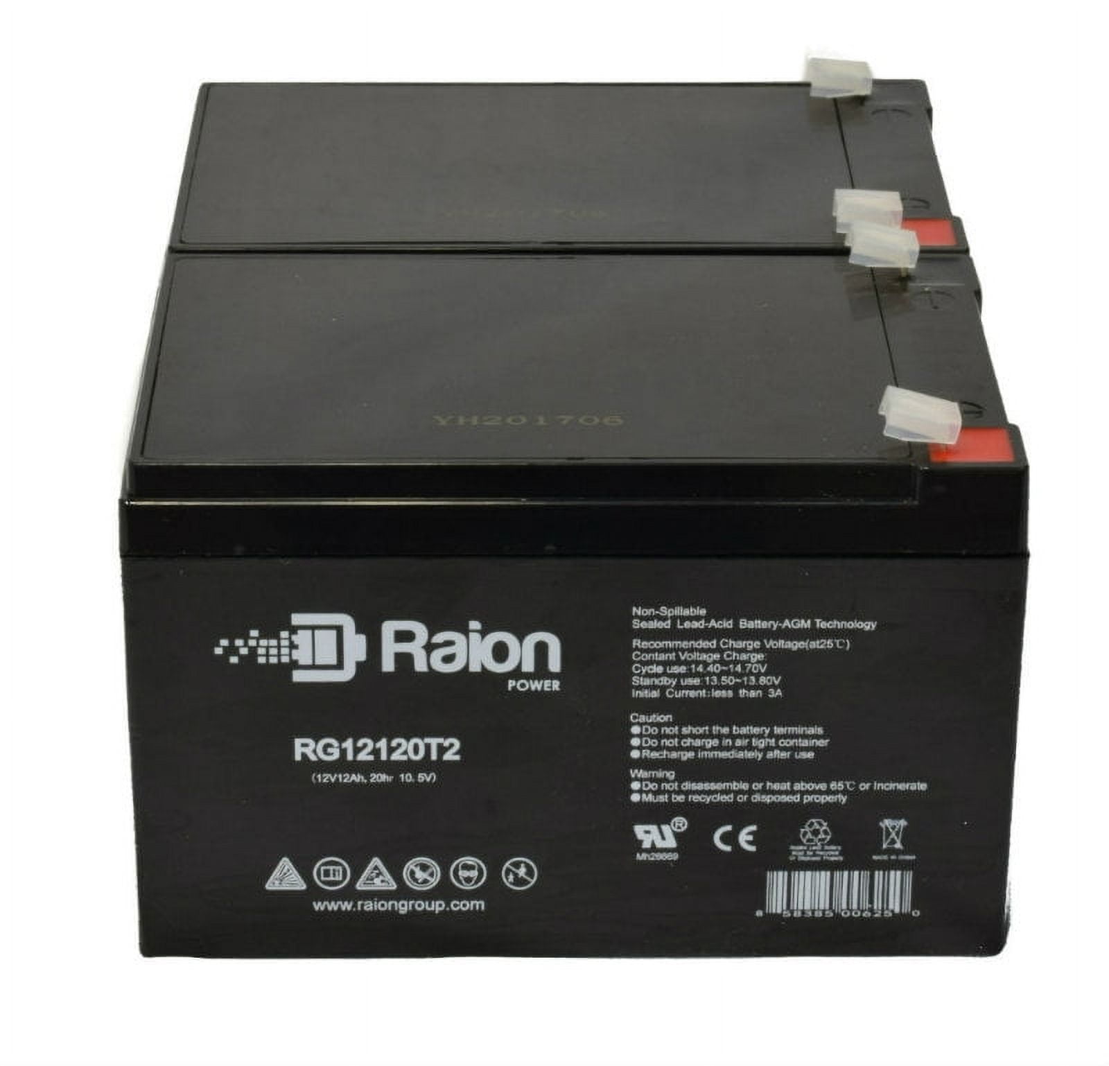 Raion Power 12V 12Ah Replacement Batteries for Power Wheels by Fisher ...