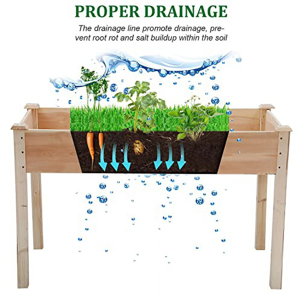 Raise Garden Bed Wood Elevated Planter Box Kit Raised Planter Boxes ...