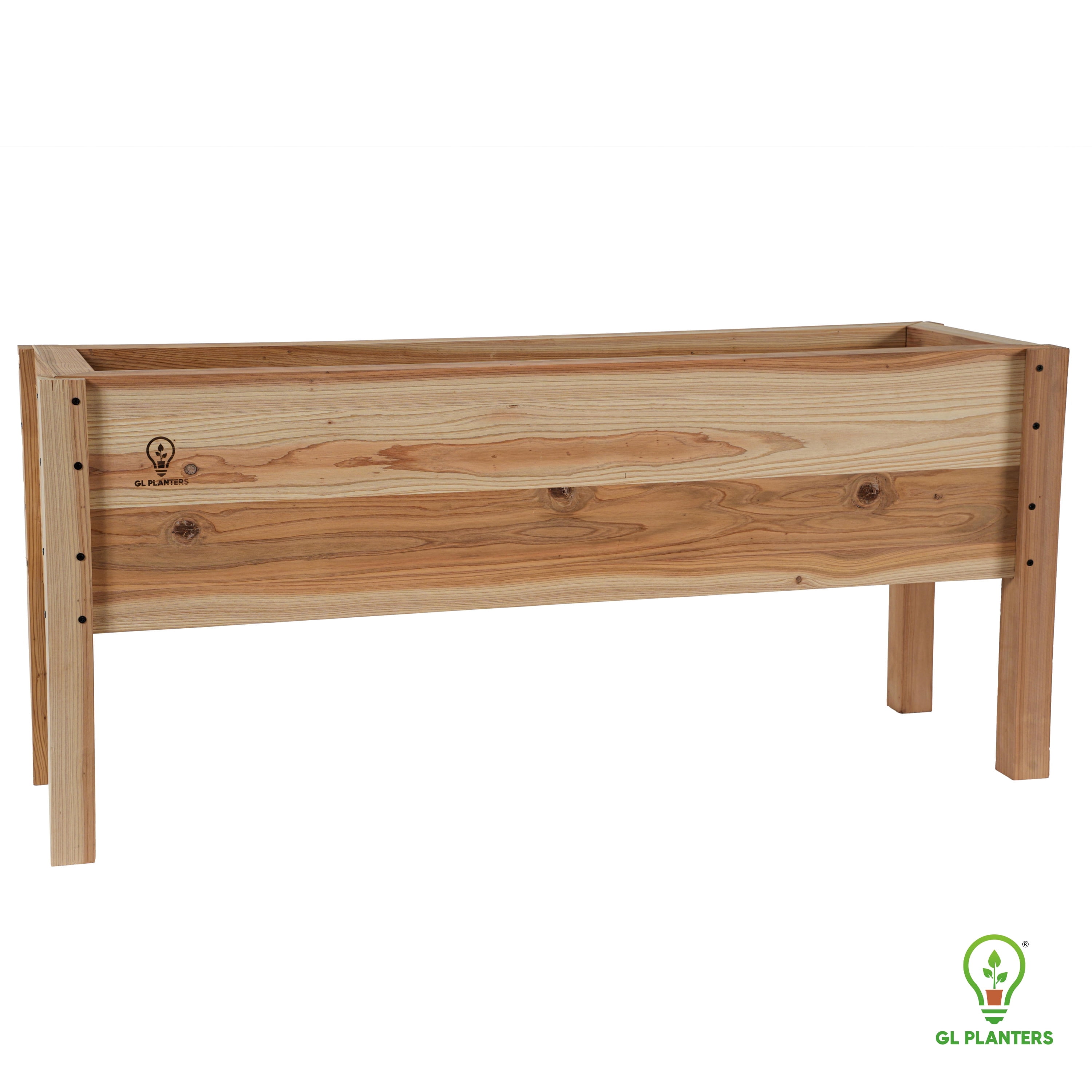 Raised Elevated Planter Box, 44" x 12" x 20", Tongue and Groove Smooth ...