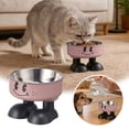Raised Bowl Stainless Feeding Dish Elevated Dining Station Neck Relief ...