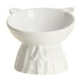 Raised Ceramic Cat Food and Water Bowl, Wide Shallow Design to Prevent ...