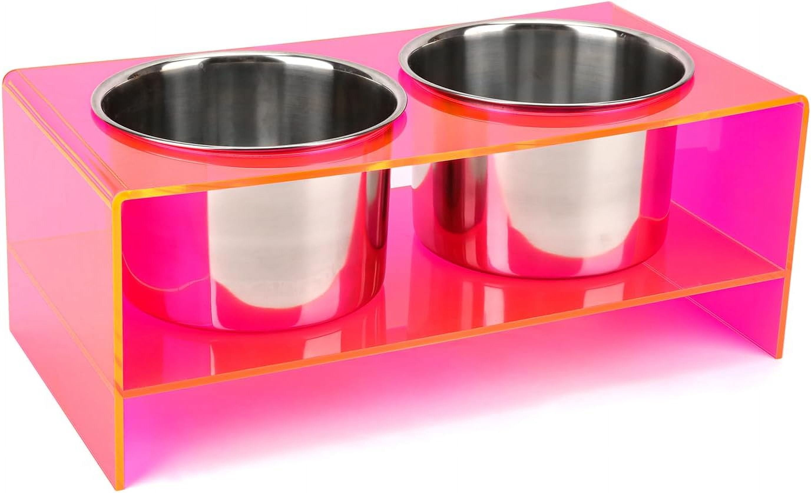 Raised Dog Bowl Stand Large Acrylic Dog Water Bowl Elevated Pet Feeder ...