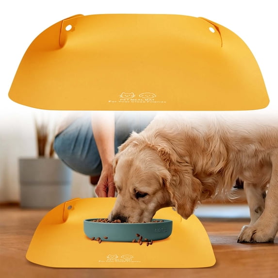Raised Edge Waterproof Pet Feeding Mat, Non Slip Leather Spill ...