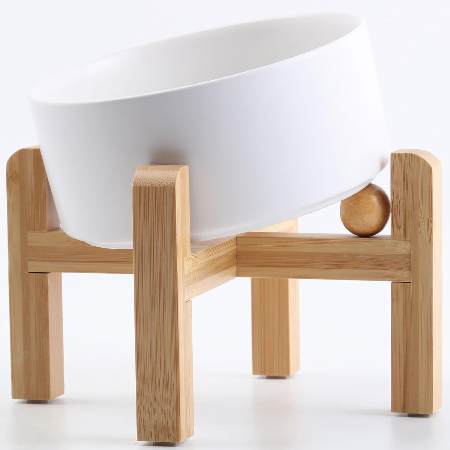 Raised/Elevated 15°Slanted Ceramic Dog Bowl for Small Breeds,Tilted ...