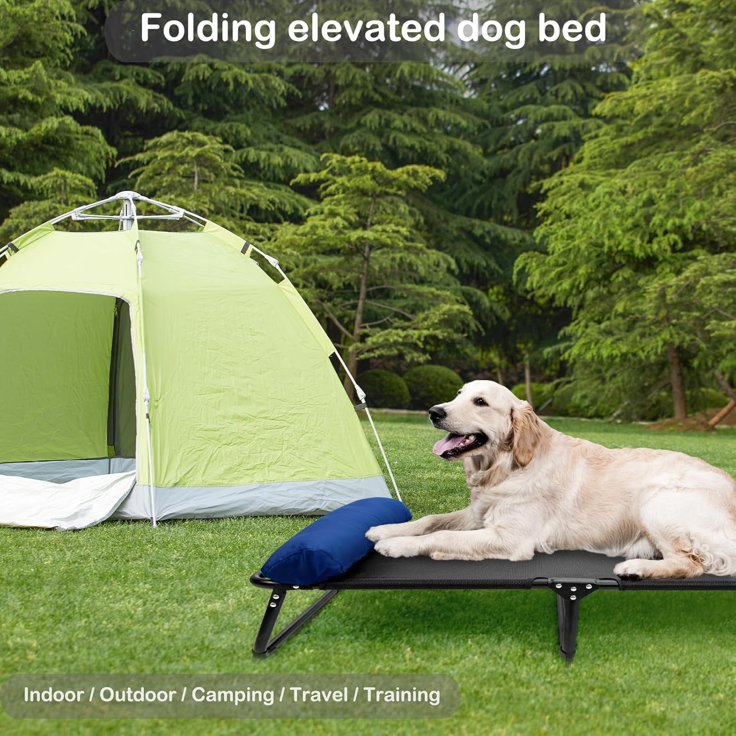 Raised Elevated Cooling Dog Bed Cot w/Bolster for Large Jumbo XL XXL ...