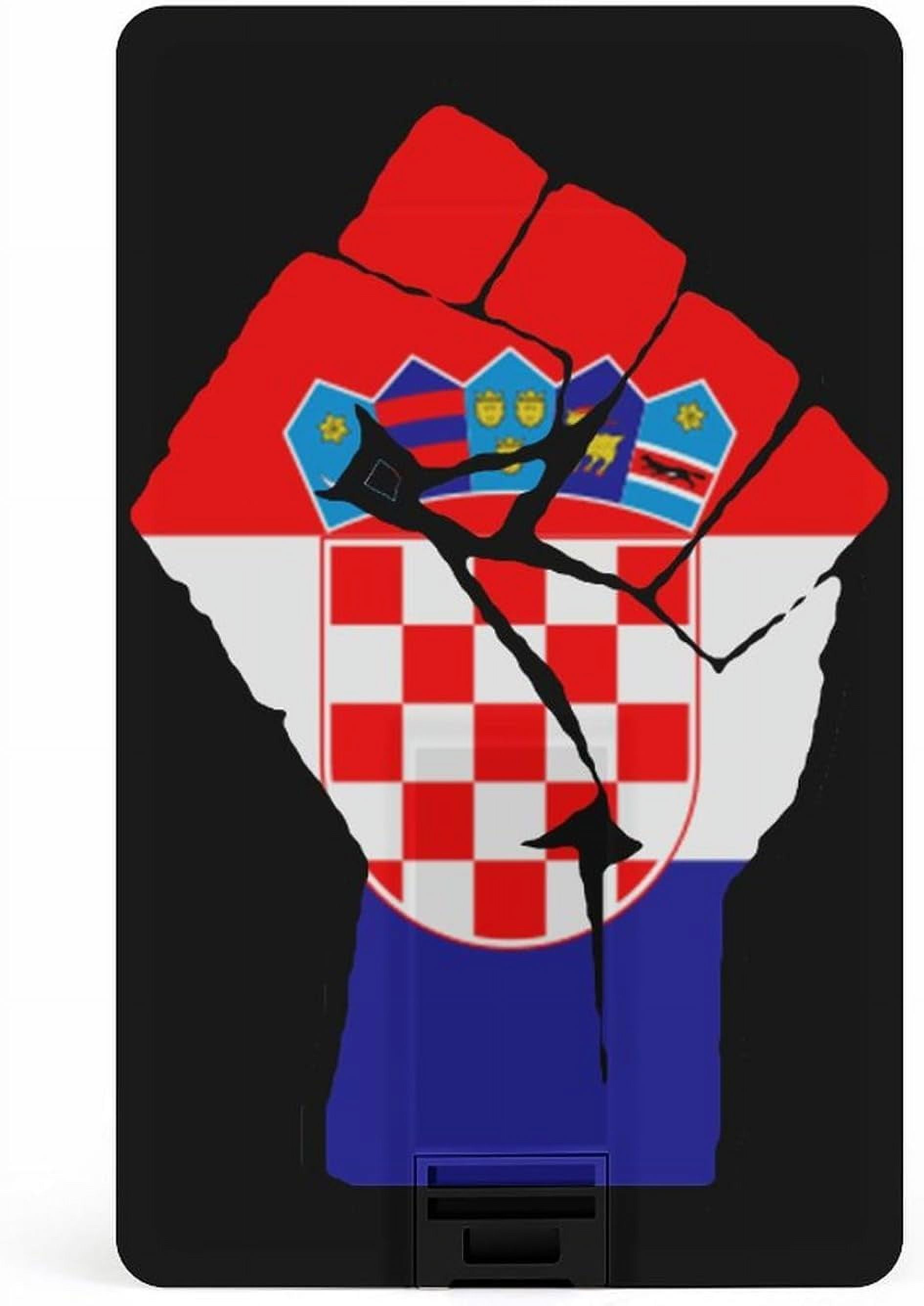 Raised Fist Croatia Flag Usb Flash Drive Credit Card Design Thumb Drive ...