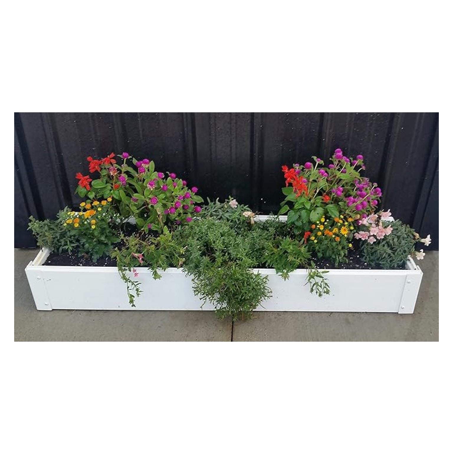 Raised Garden Bed 1x4 - Stackable Vinyl Planter Box - White, UV ...