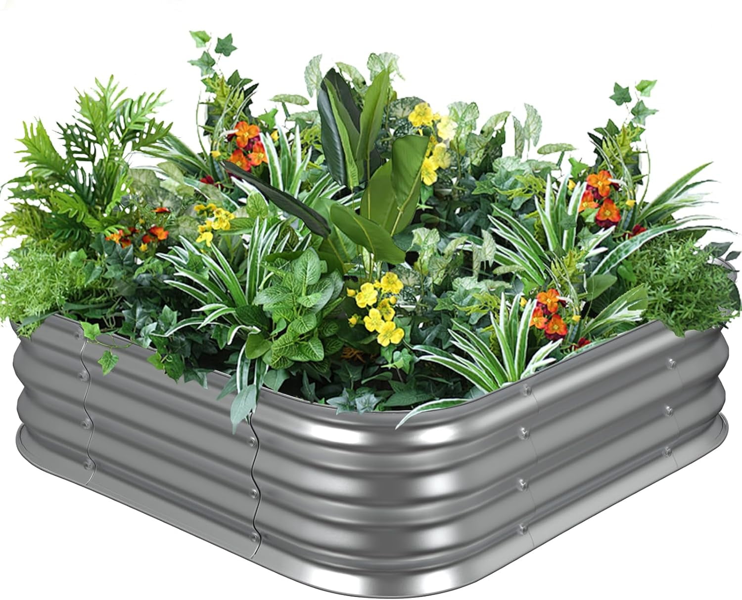 Raised Garden Bed, 2×2×1ft Galvanized Steel Planter Boxes, Heavy Duty ...