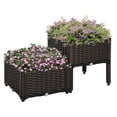 Raised Garden Bed 2-Piece Set with Legs, Self-Watering Planter Boxes ...