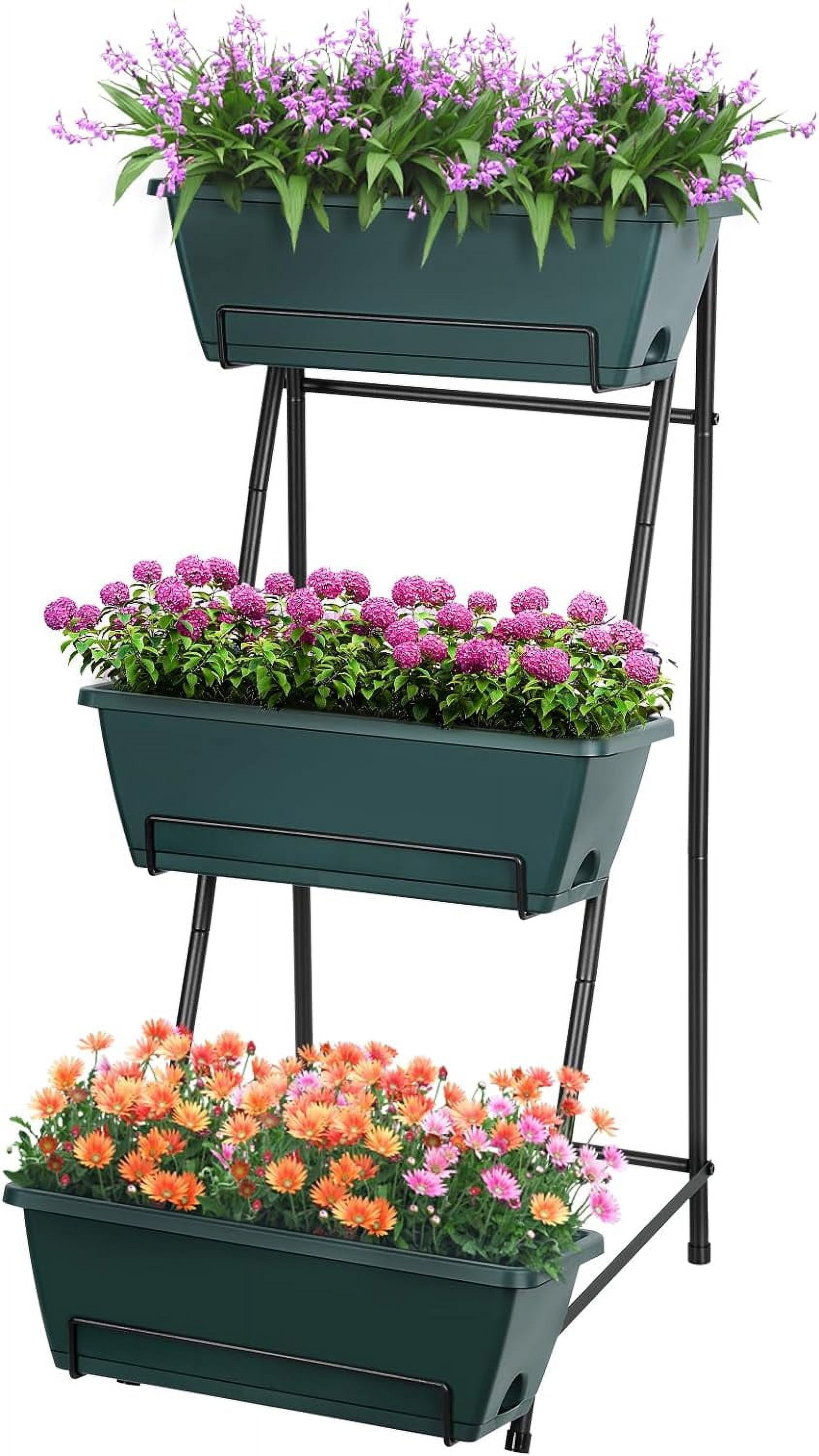 Raised Garden Bed 3 Tier Vertical Garden Planter Standing Garden Bed ...