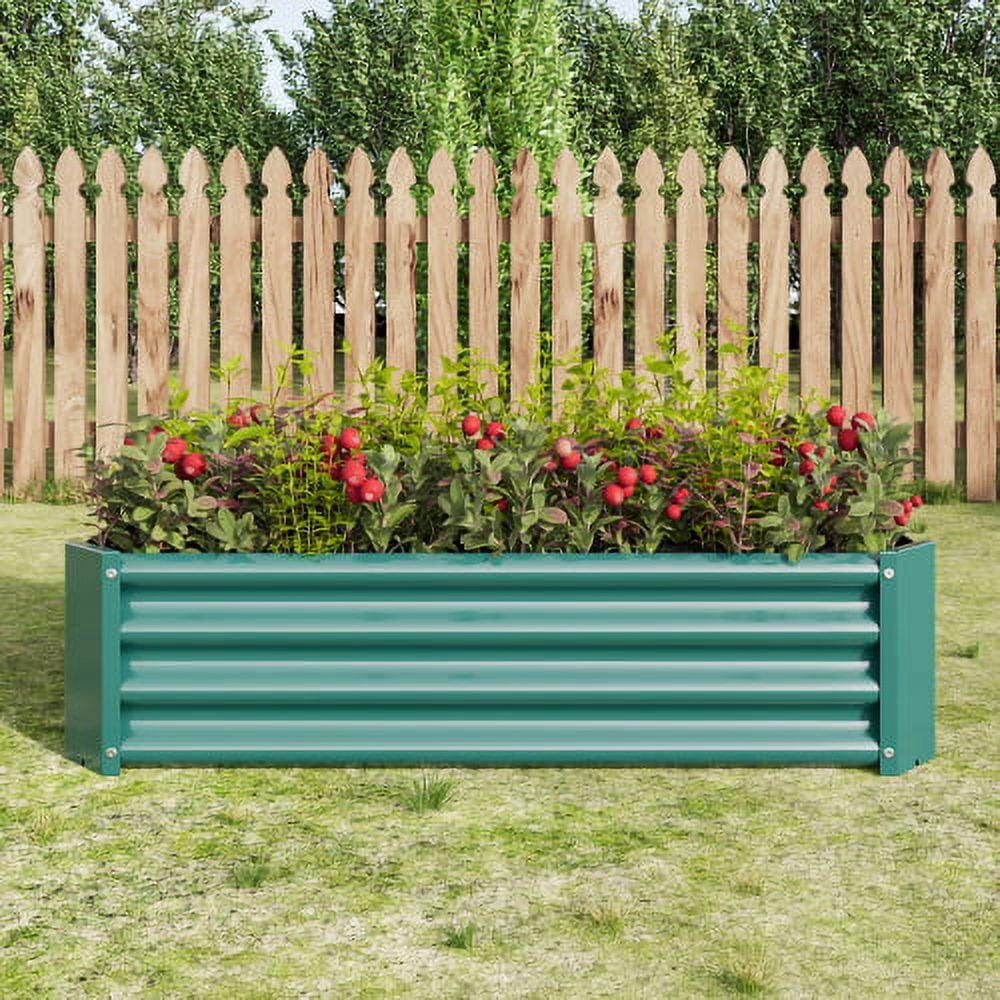 Raised Garden Bed,4×2×1ft Bottomless Metal Raised Bed with Metal Plant ...