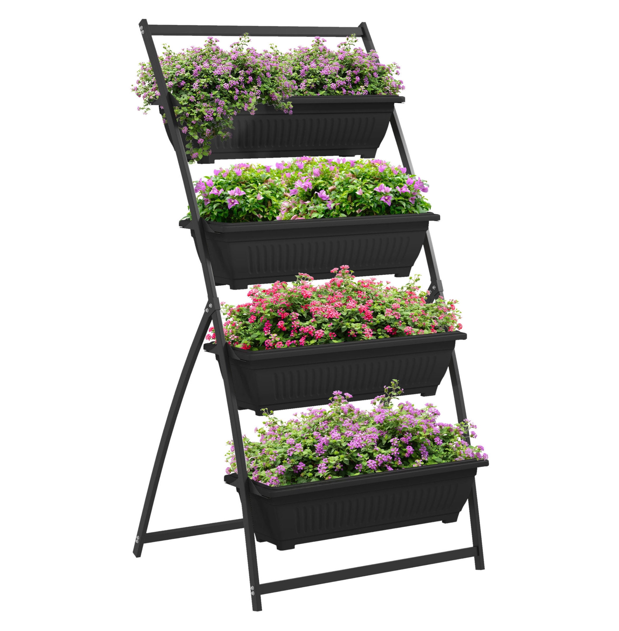 Raised Garden Bed, 4 Tier Vertical Garden Planter Set, 4 Outdoor ...