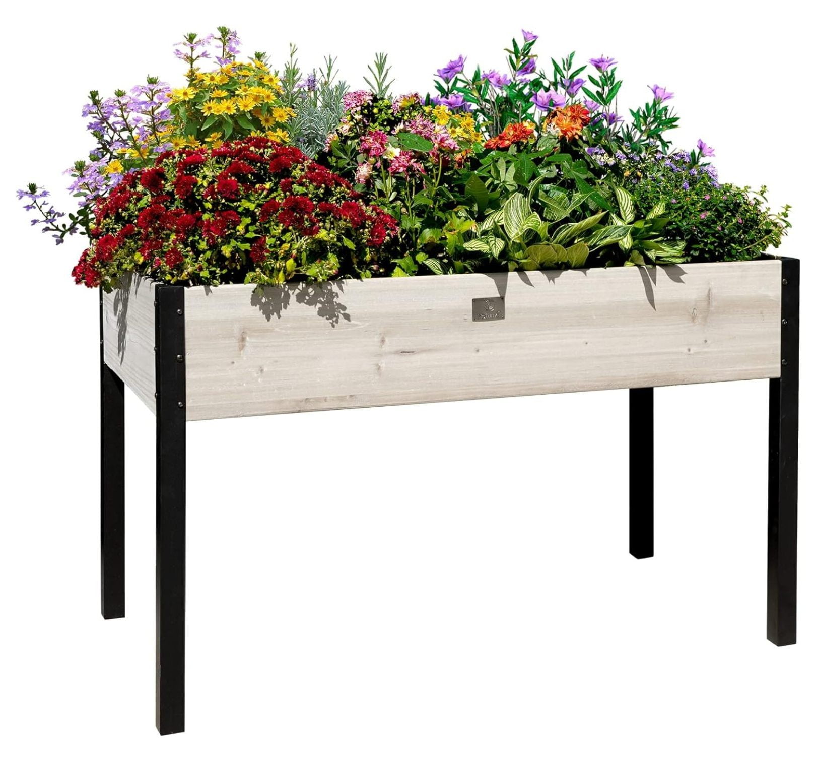 Raised Garden Bed 46x24x29-inch Mobile Elevated Wood Planter Raised ...