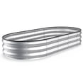 Raised Garden Bed 4x2x1 FT Galvanized Steel Oval Open-Bottom Design 12 ...