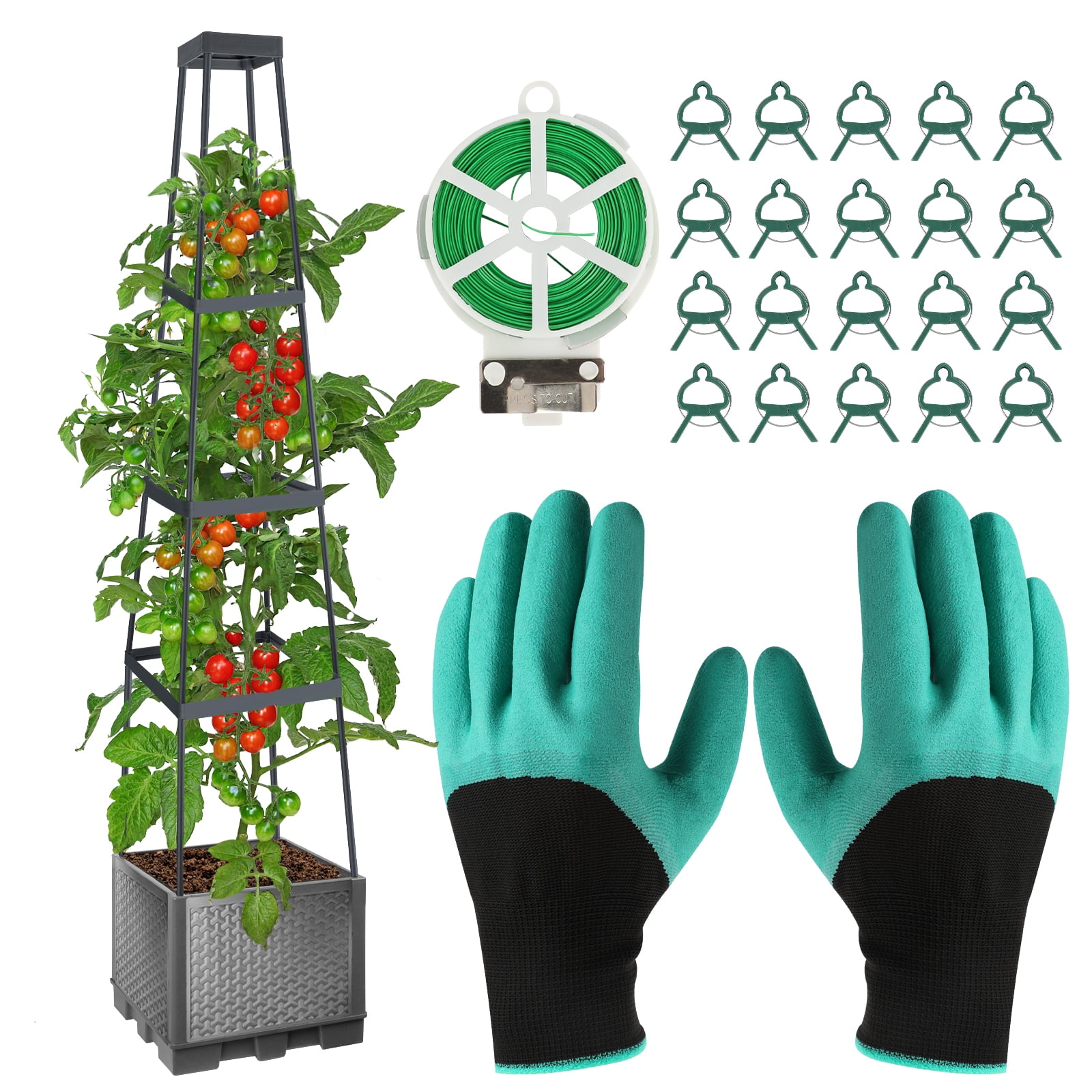 Raised Garden Bed 55.9''- 4 Layer Tomato Planter Trellis, Self-Watering ...