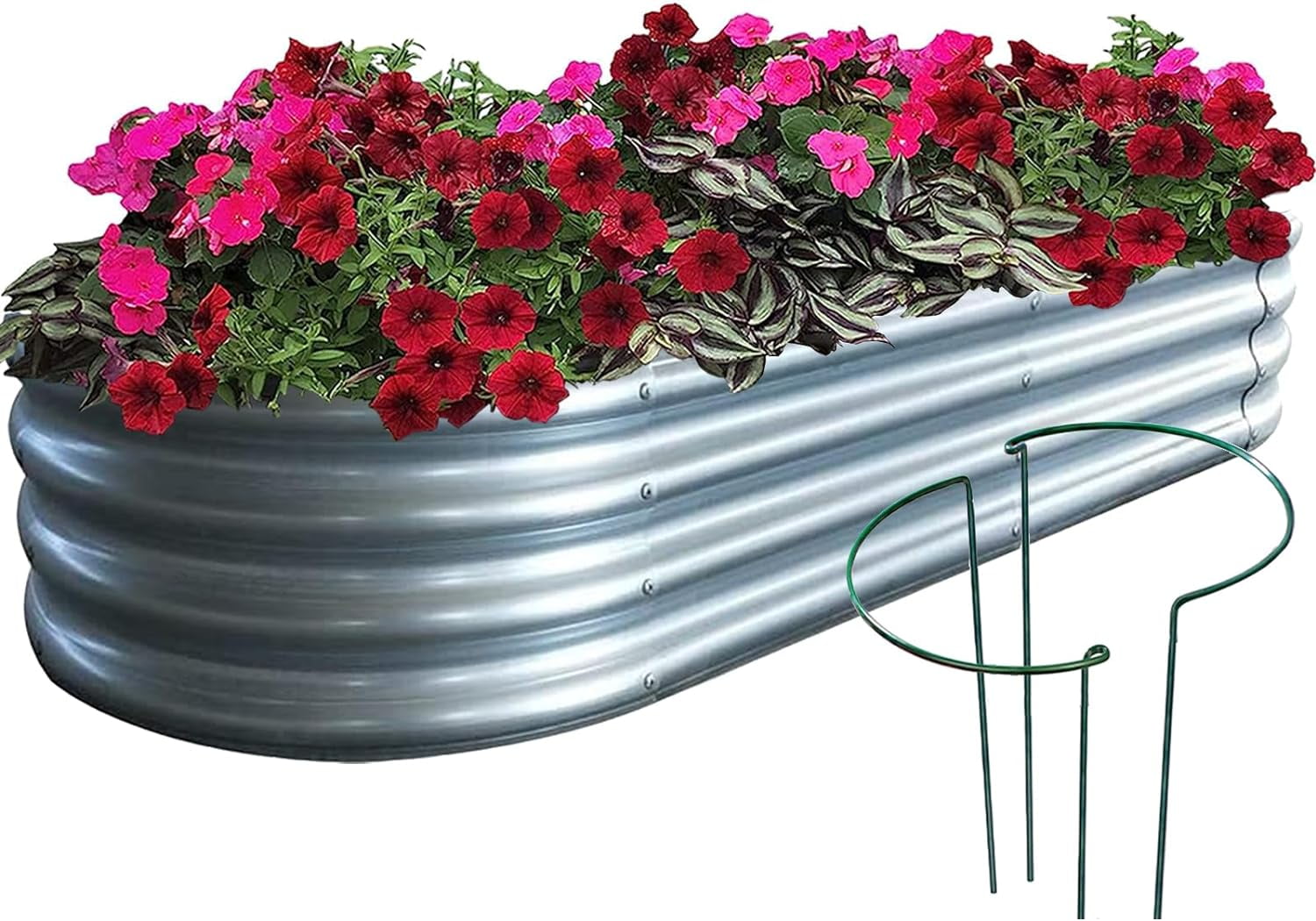Raised Garden Bed, 6×3×1ft Outdoor Galvanized Planter Boxes, Galvanized ...