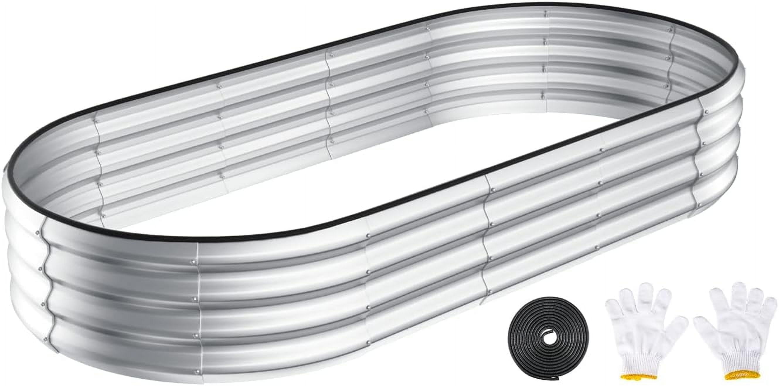 Raised Garden Bed, 6x3x1ft Galvanized Outdoor Planter Beds with Safety ...