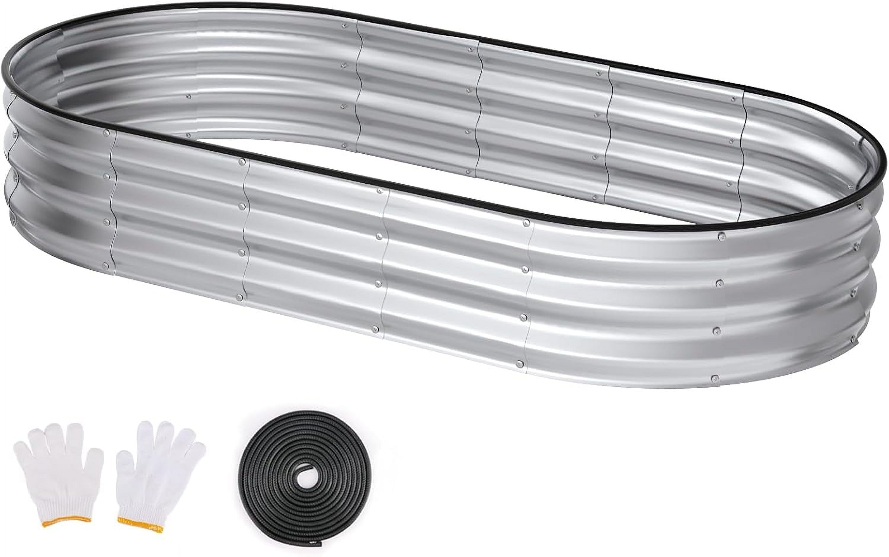 Raised Garden Bed, 6x3x1ft Galvanized Outdoor Planter Beds with Safety ...