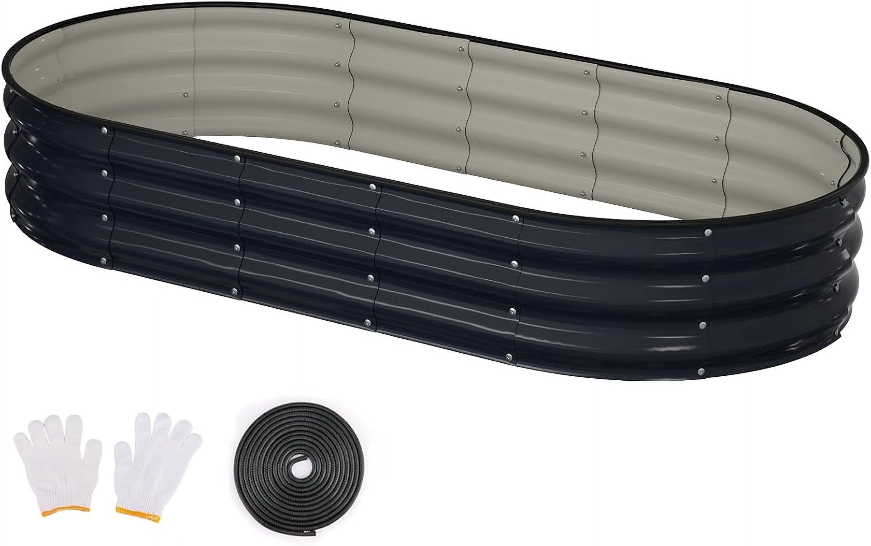 Raised Garden Bed, 6x3x1ft Galvanized Outdoor Planter Beds with Safety ...