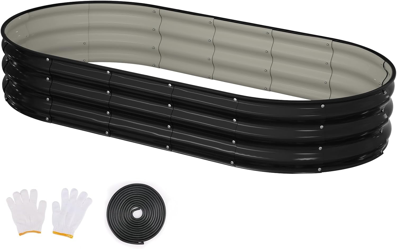 Raised Garden Bed, 6x3x1ft Galvanized Outdoor Planter Beds with Safety ...