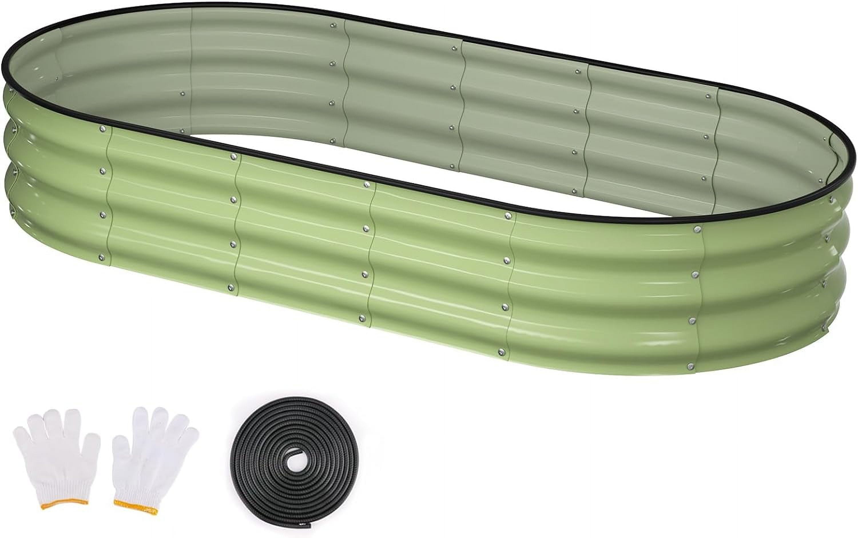 Raised Garden Bed, 6x3x1ft Galvanized Outdoor Planter Beds with Safety ...