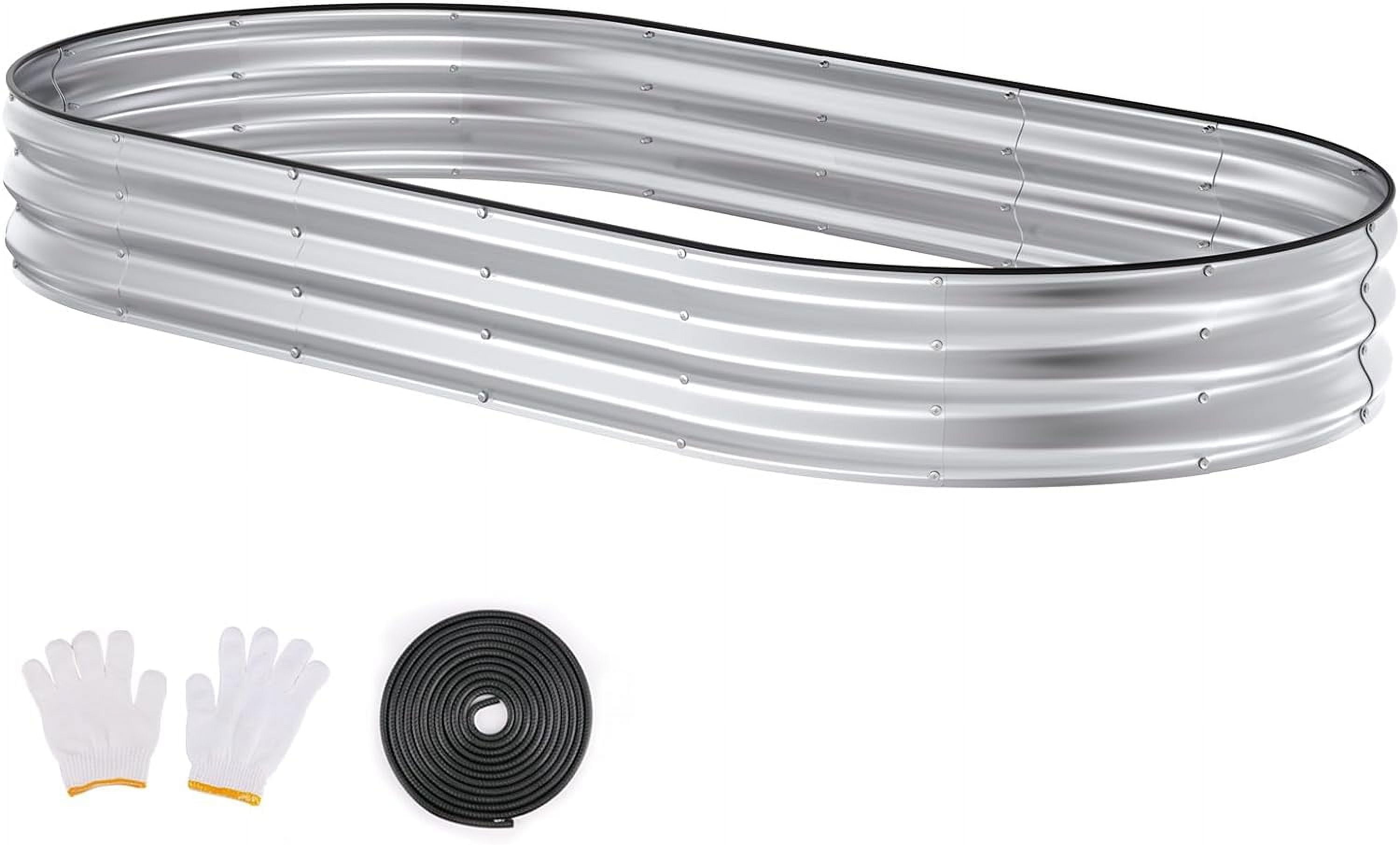 Raised Garden Bed, 8x4x1ft Galvanized Outdoor Planter Beds with Safety ...