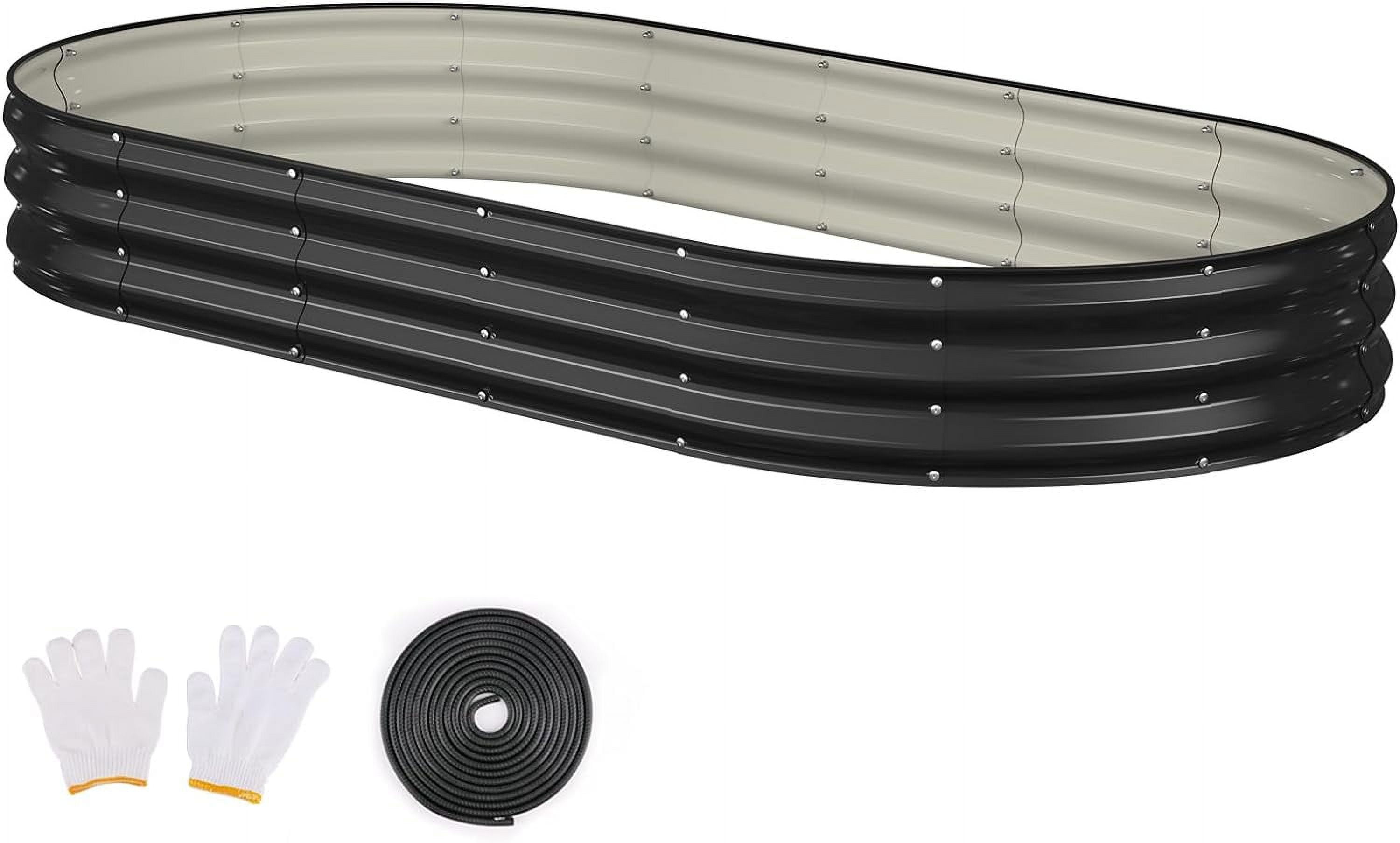 Raised Garden Bed, 8x4x1ft Galvanized Outdoor Planter Beds with Safety ...