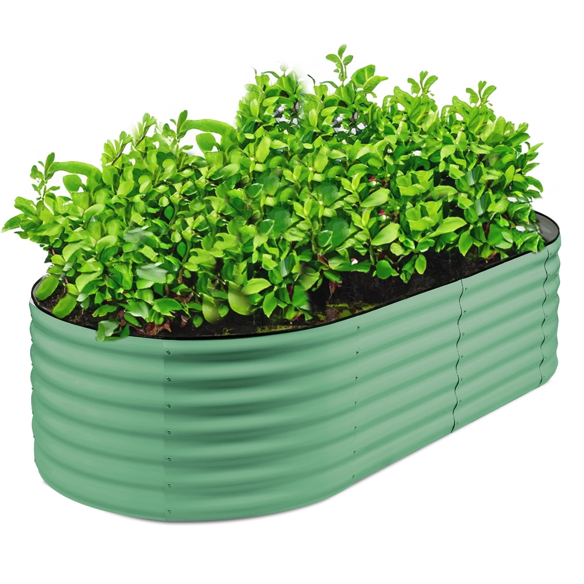 Raised Garden Bed - 8x4x2FT, Galvanized Magnesium Aluminum Planter Box ...