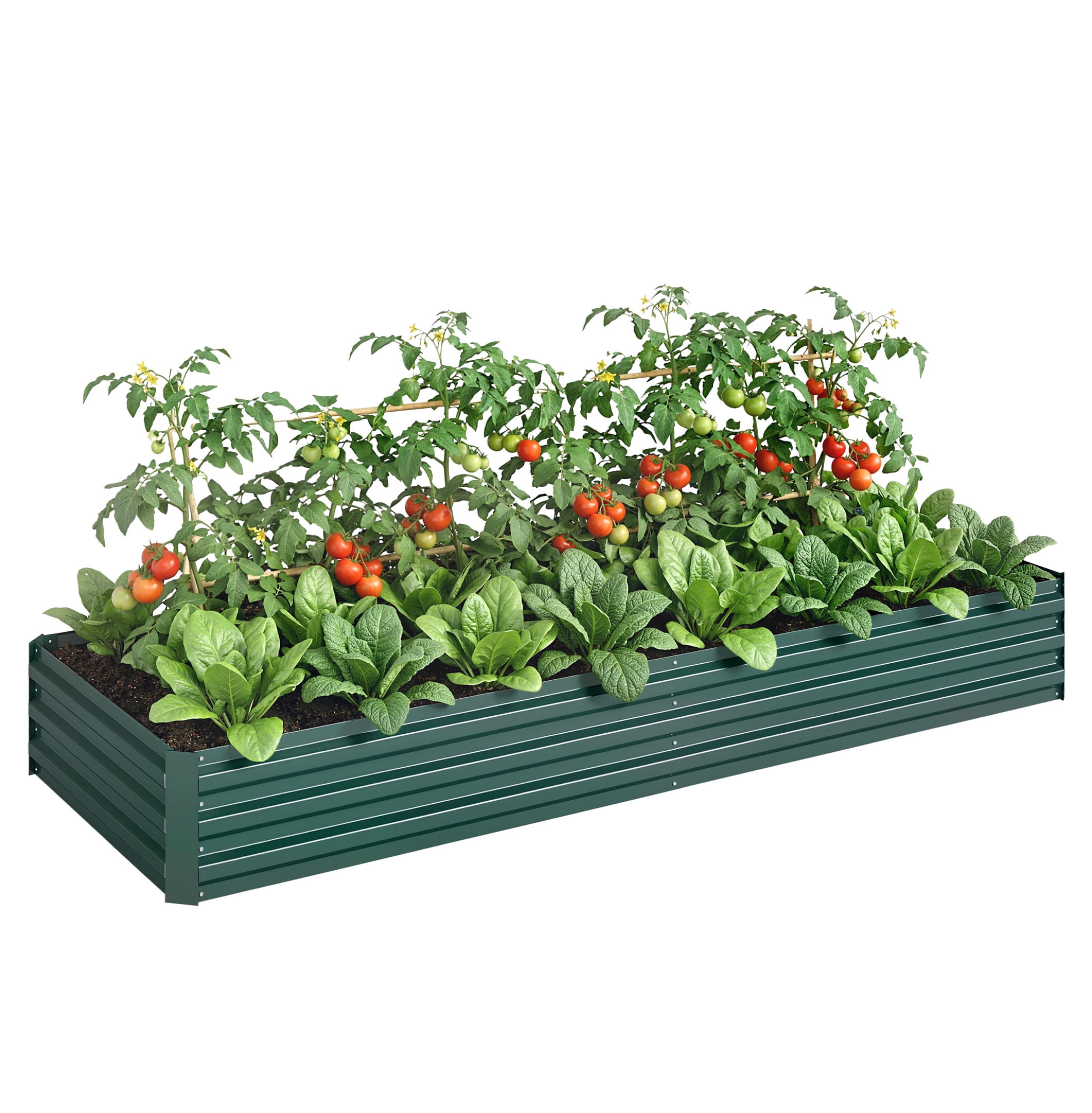 Raised Garden Bed 95", Galvanized Steel Planter Box, Outdoor Flower ...
