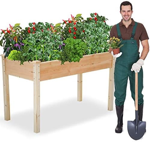 Raised Garden Bed Elevated Wood Planter Box with Legs, 49x24x30 Inch ...