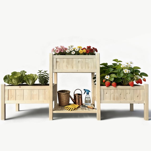 Raised Garden Bed, Wooden Planter Box, Raised Garden Bed with Legs for ...