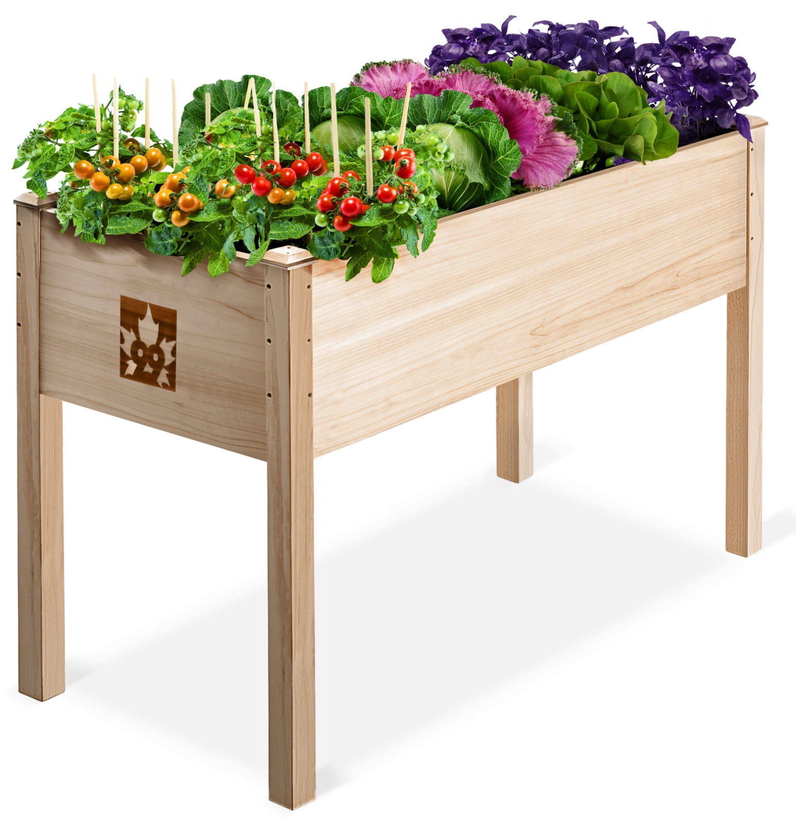 Maple99 Wooden Raised Garden Bed - Elevated Outdoor Flower Planter Box ...