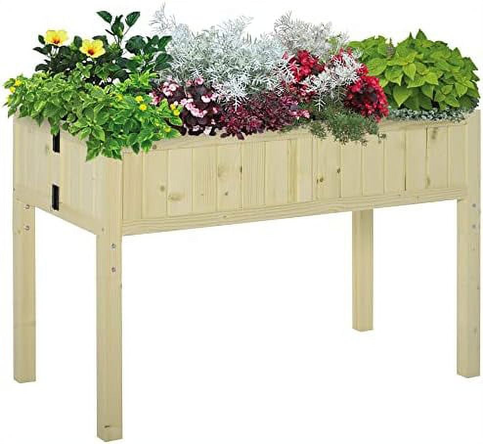 Raised Garden Bed Elevated Wooden Planter Box With Space-Saving Folding ...