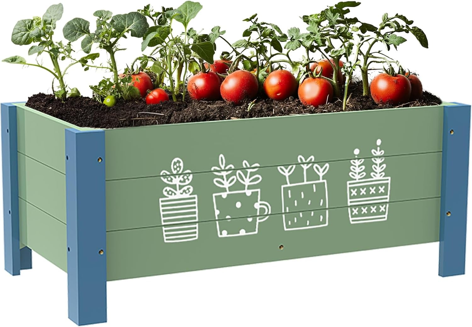 Raised Garden Bed Kids Outdoor Garden Floor-to-Ceiling,Elevated Wooden ...