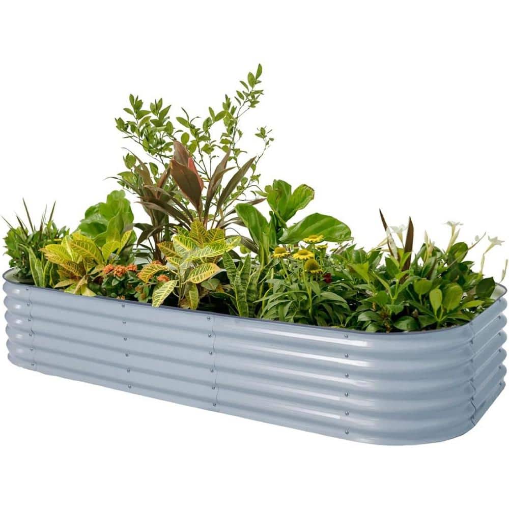 Raised Garden Bed Kit, 17 in. Tall 10-In-1 Modular, Metal Planter Box ...